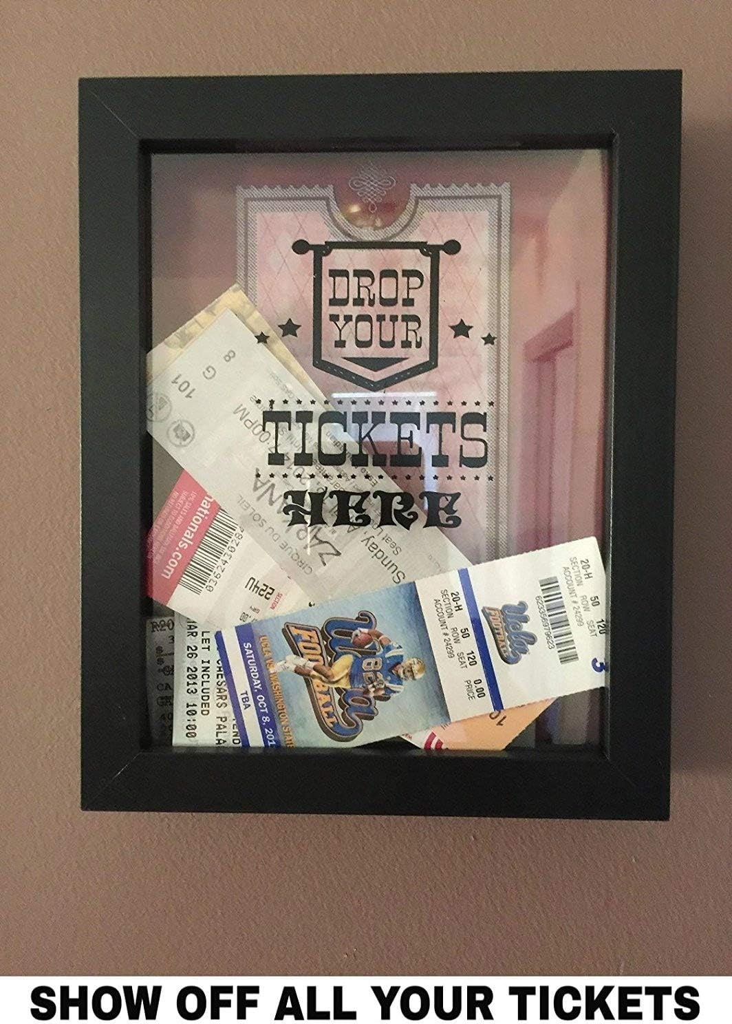 Ticket Shadow Box - Memento Frame - Large 4" Slot on Top of Frame ...