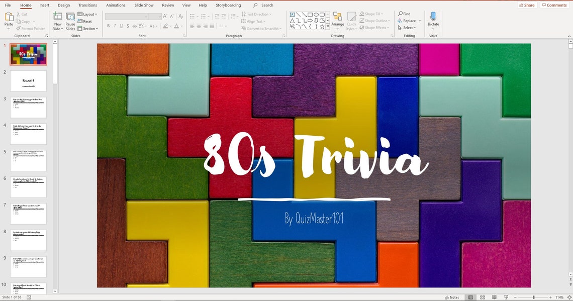 Premade 80s Trivia Night - Ready Made Powerpoint Quiz and Printable ...