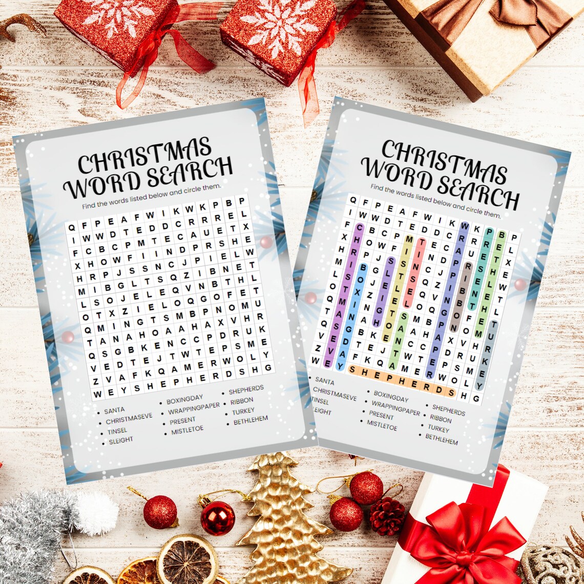 Christmas Word Search Bundle: 10 Printable Holiday Puzzles (PDF) - Etsy