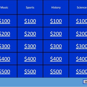 Interactive Adult Party Jeopardy Game | Fun Powerpoint Game for Group ...
