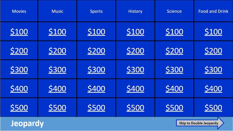 Interactive Adult Party Jeopardy Game | Fun Powerpoint Game for Group Entertainment - Etsy