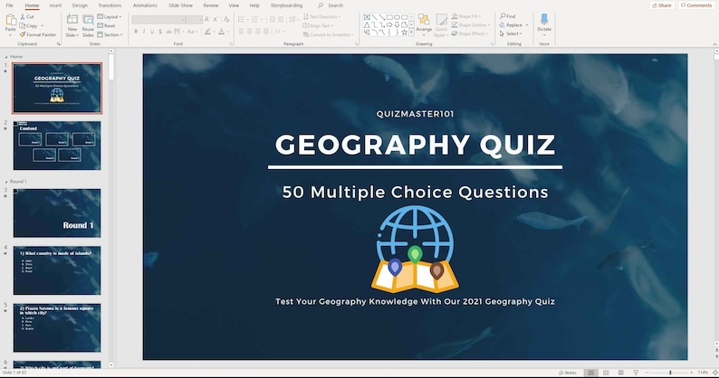 Geography Quiz - Customizable Powerpoint Quiz - Ready to Play Trivia ...