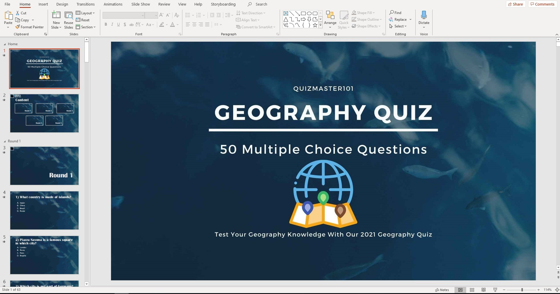Geography Quiz - Customizable Powerpoint Quiz - Ready to Play Trivia ...