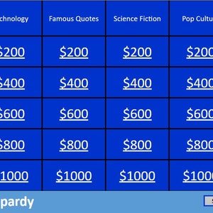Interactive Adult Party Jeopardy Game | Fun Powerpoint Game for Group ...