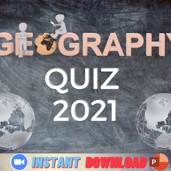 Geography Quiz Customizable Powerpoint Quiz Ready to Play Trivia 50 ...