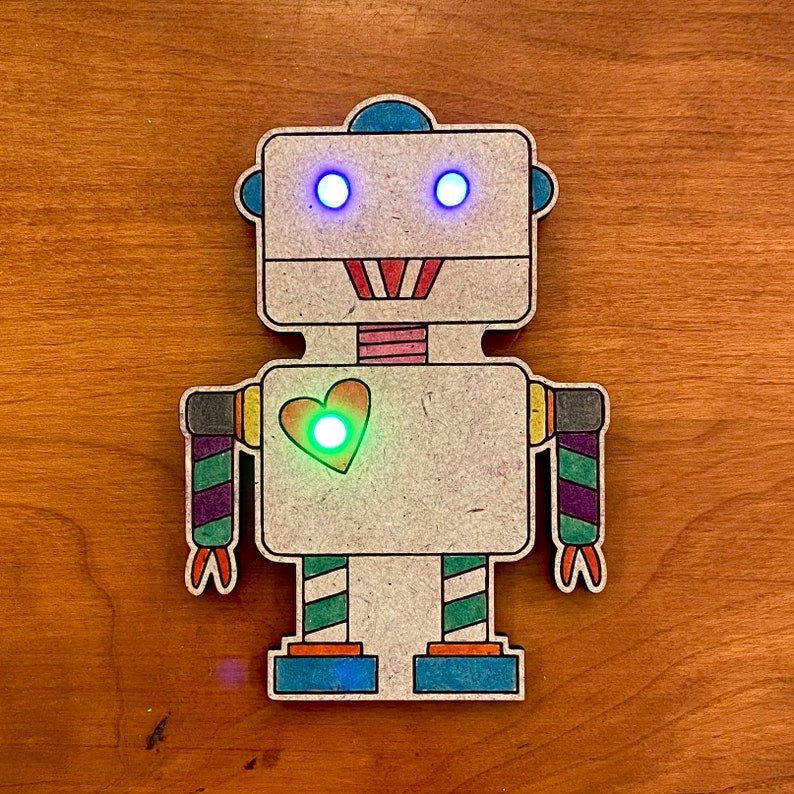 STEM Learning KIT LED Light up Robot - Etsy