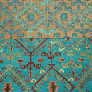 Upholstery Fabric,kilim Design Fabric,turkish Turquoise Blue Kilim ...