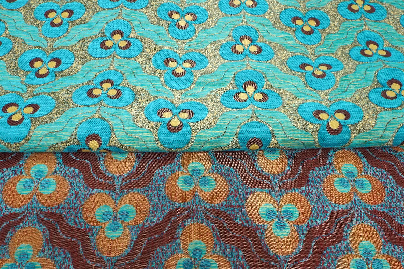 Upholstery Fabric, Turkish Fabric by the Yards, Turquoise Blue Tiger ...