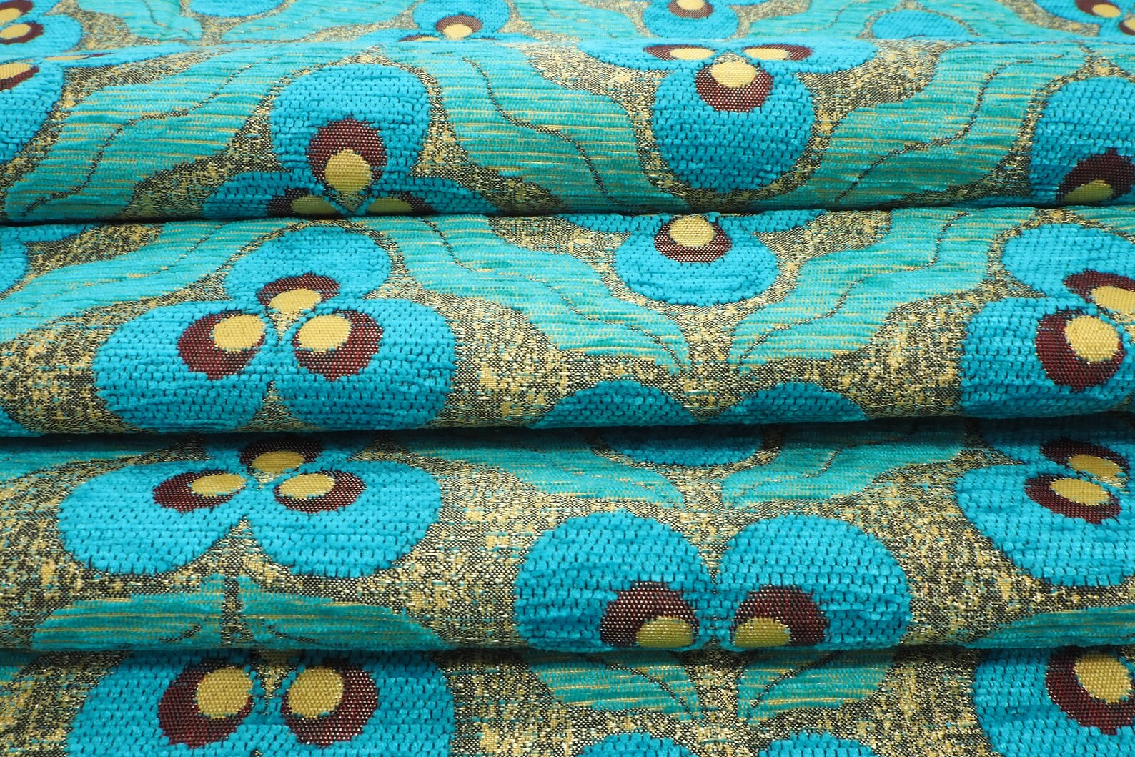 Upholstery Fabric, Turkish Fabric by the Yards, Turquoise Blue Tiger ...