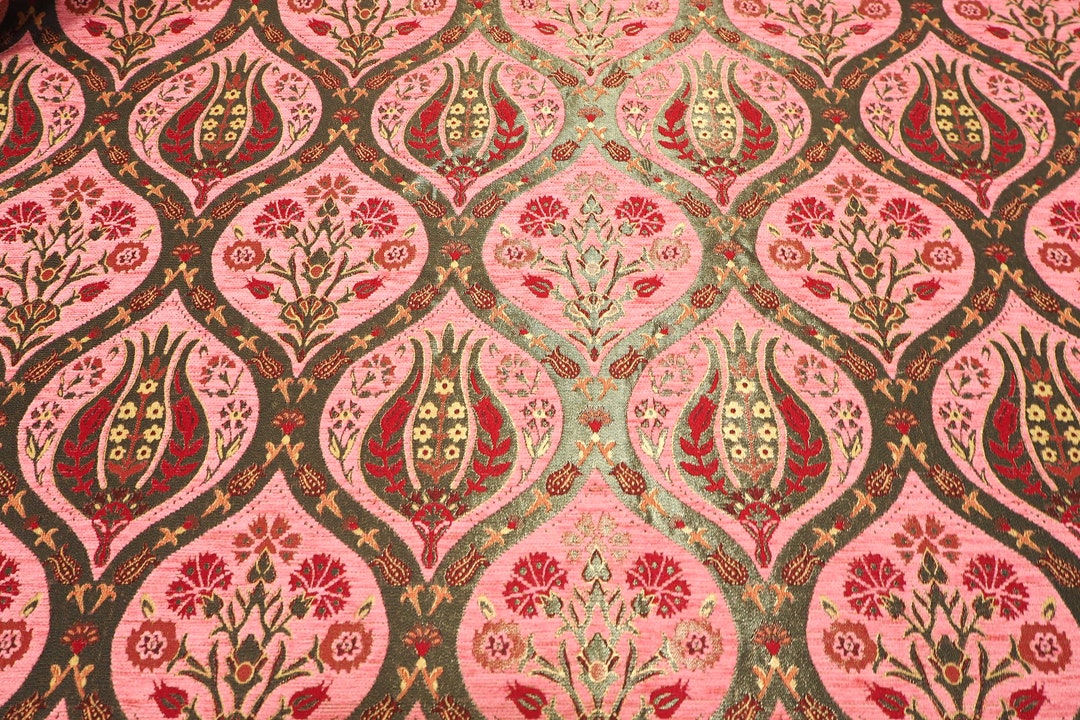 Upholstery Fabric, Turkish Fabric by the Yards, PALE PINK Tulip Pattern ...