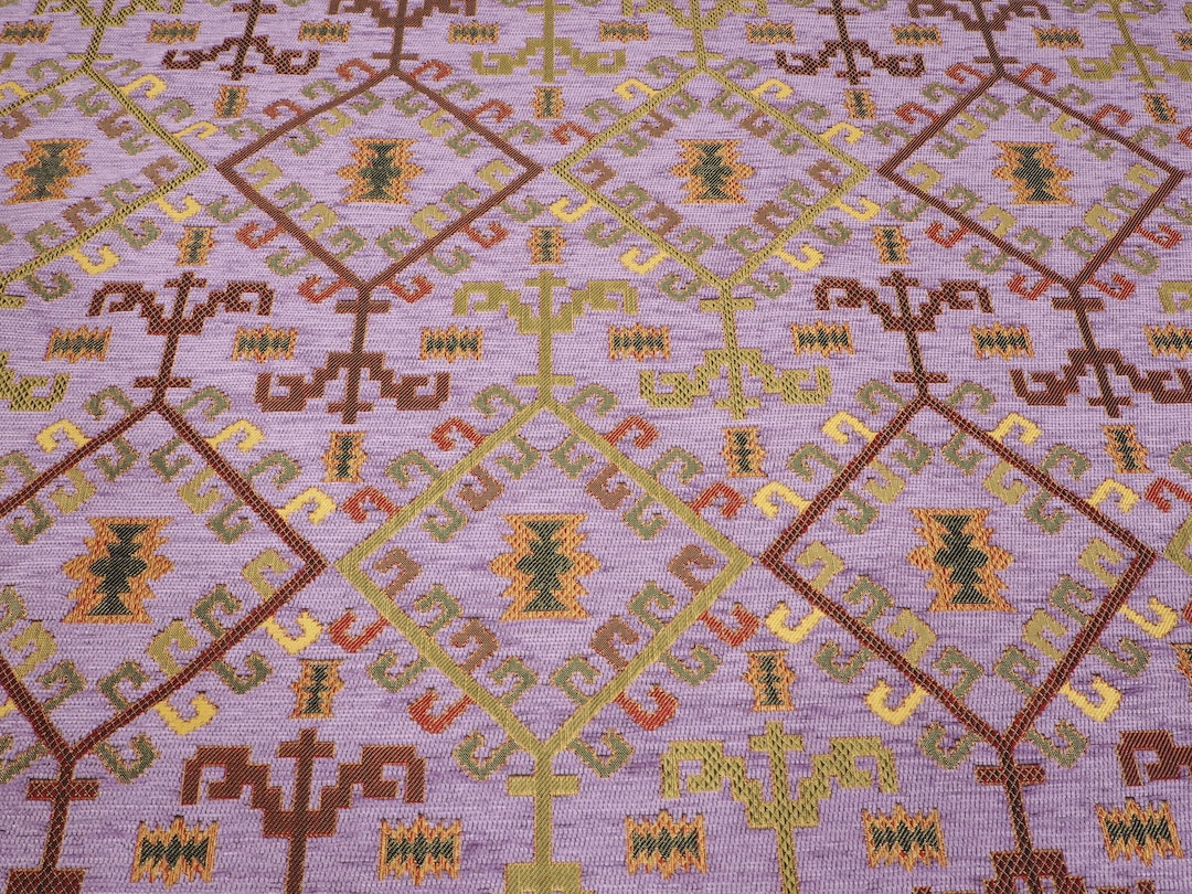 Upholstery Fabric,kilim Design Fabric,turkish PURPLE Kilim Pattern ...