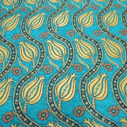 Upholstery Fabric Turkish Fabric by the Yards Turquoise Blue | Etsy