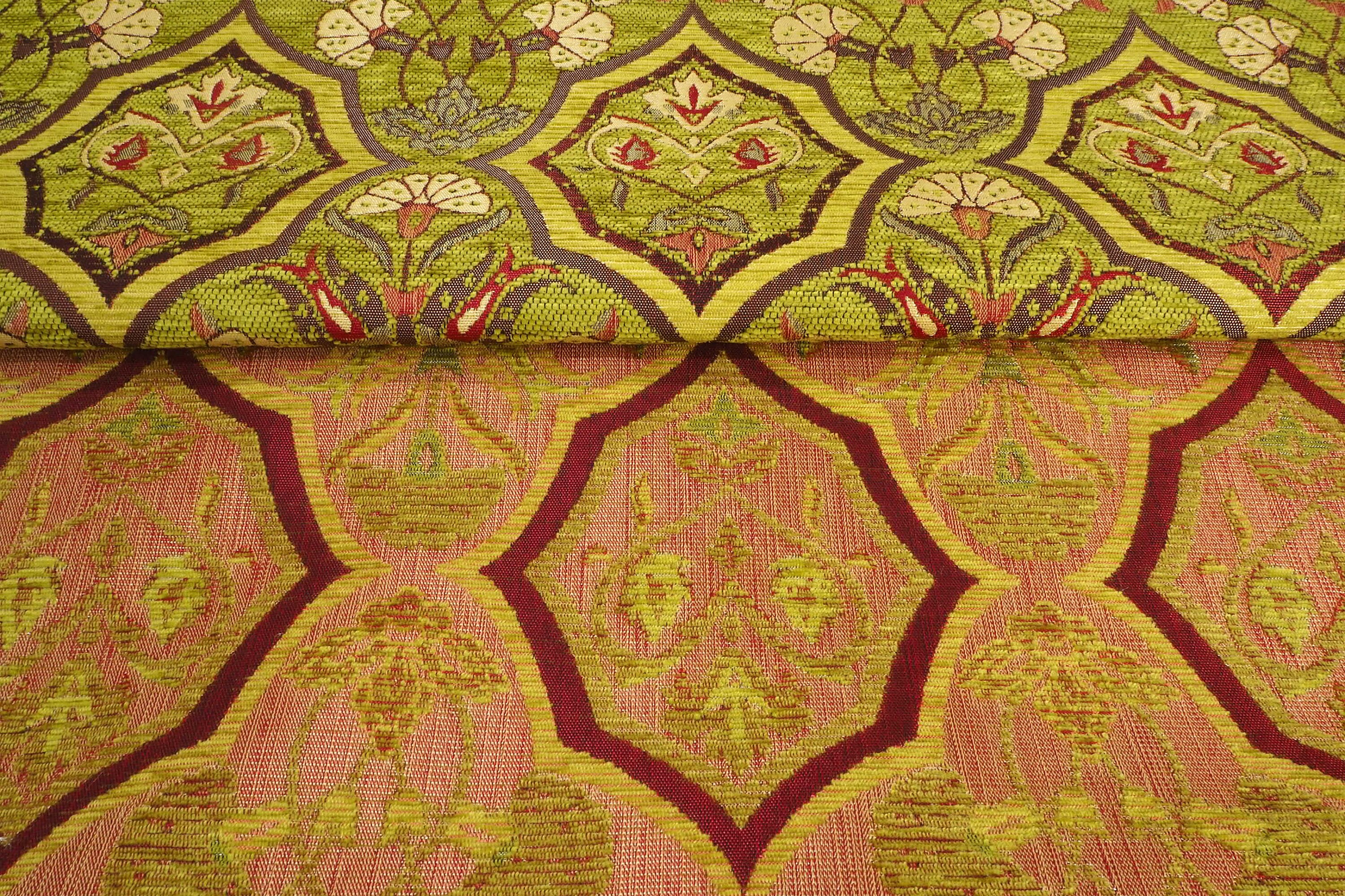 Upholstery Fabricturkish Fabric Green Carnation Pattern | Etsy