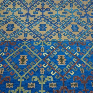 Upholstery Fabric,kilim Design Fabric,turkish Navy Blue Kilim Pattern ...