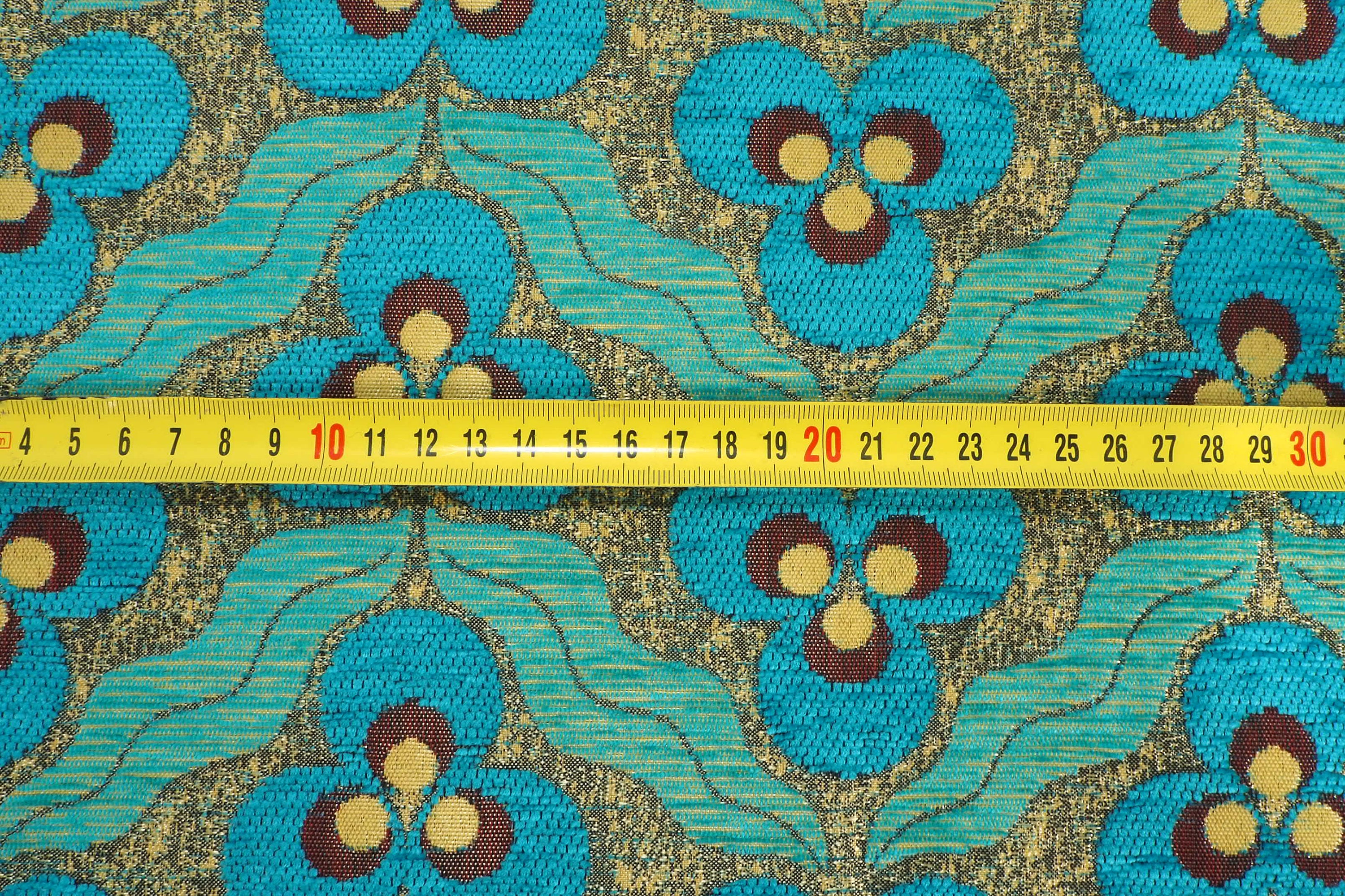 Upholstery Fabric, Turkish Fabric by the Yards, Turquoise Blue Tiger ...