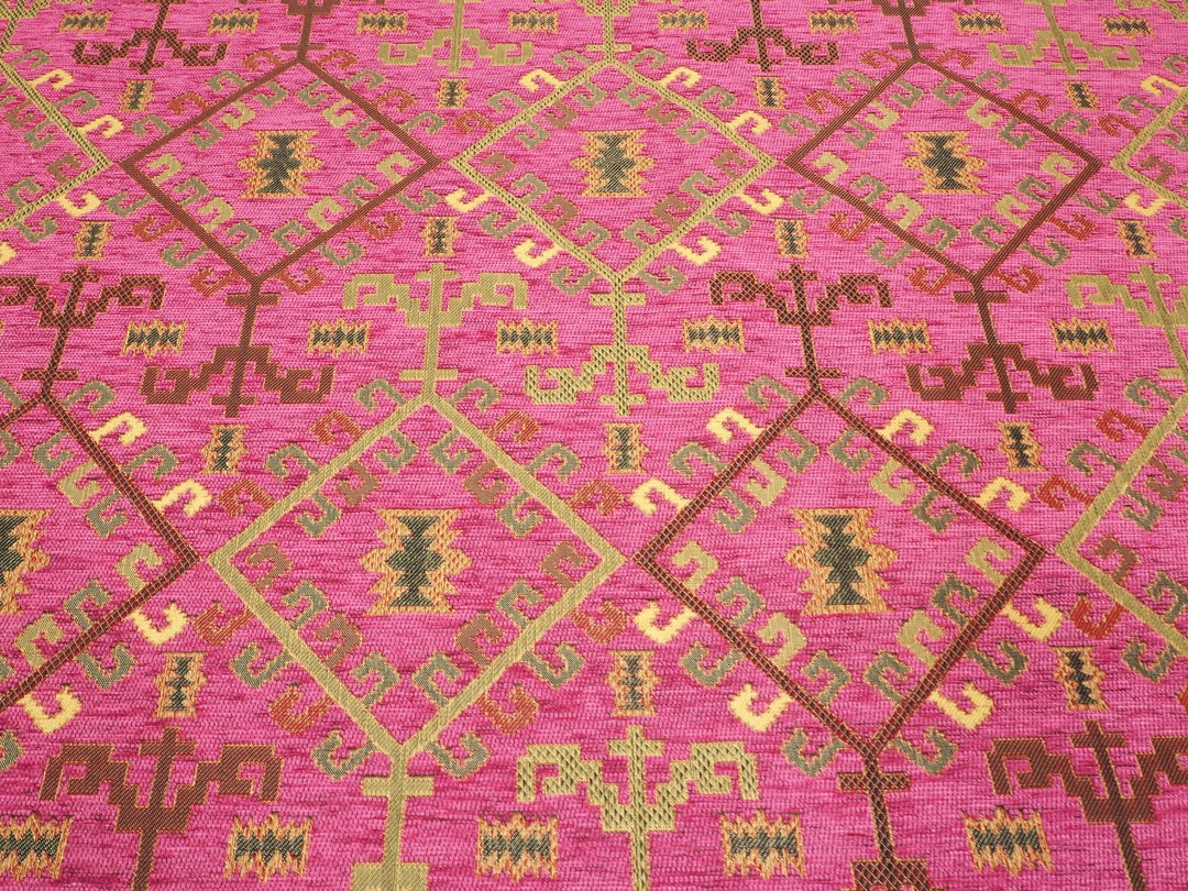 Upholstery Fabric,kilim Design Fabric,turkish MAZENDA PINK Kilim ...