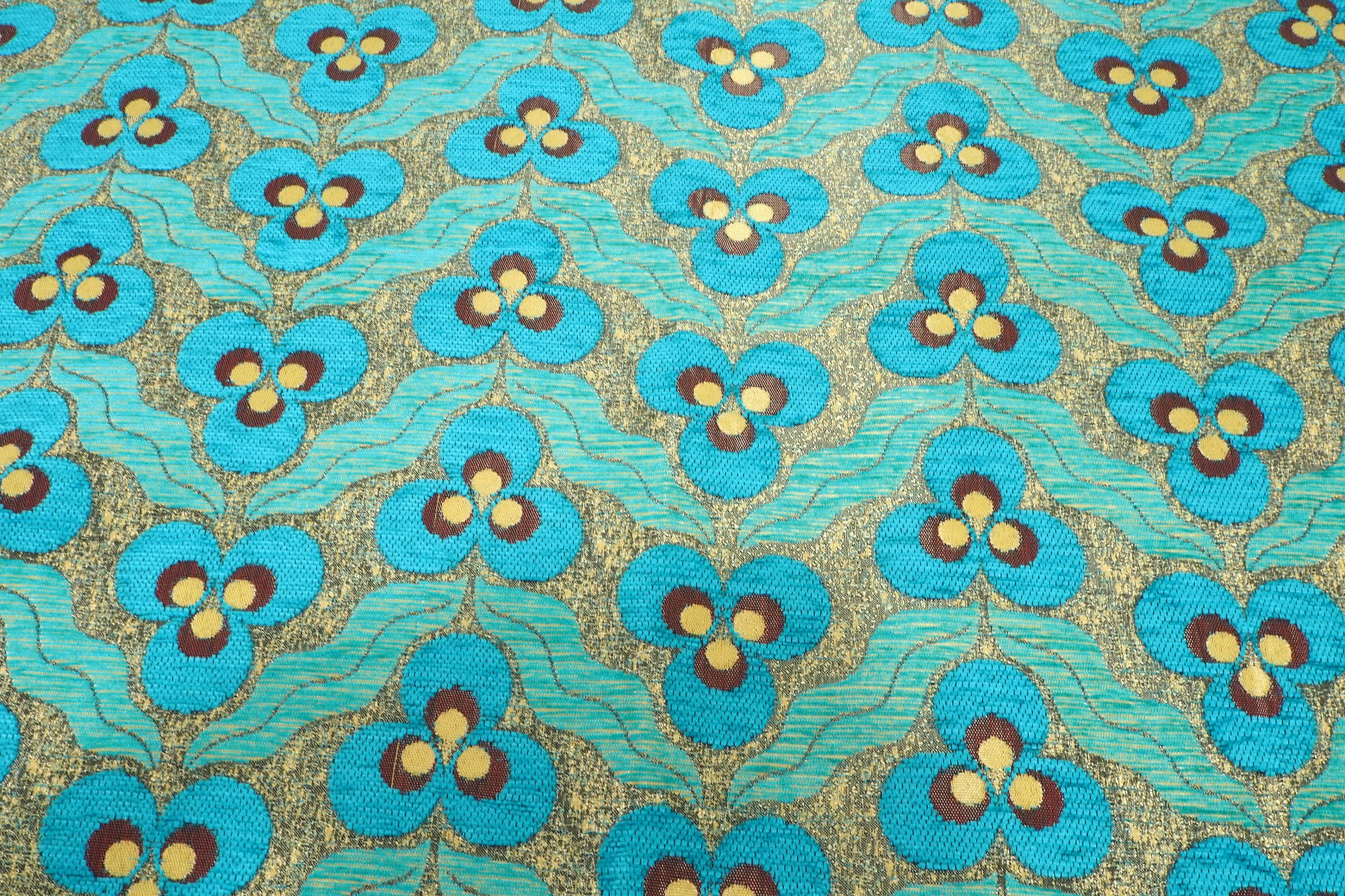 Upholstery Fabric, Turkish Fabric by the Yards, Turquoise Blue Tiger ...