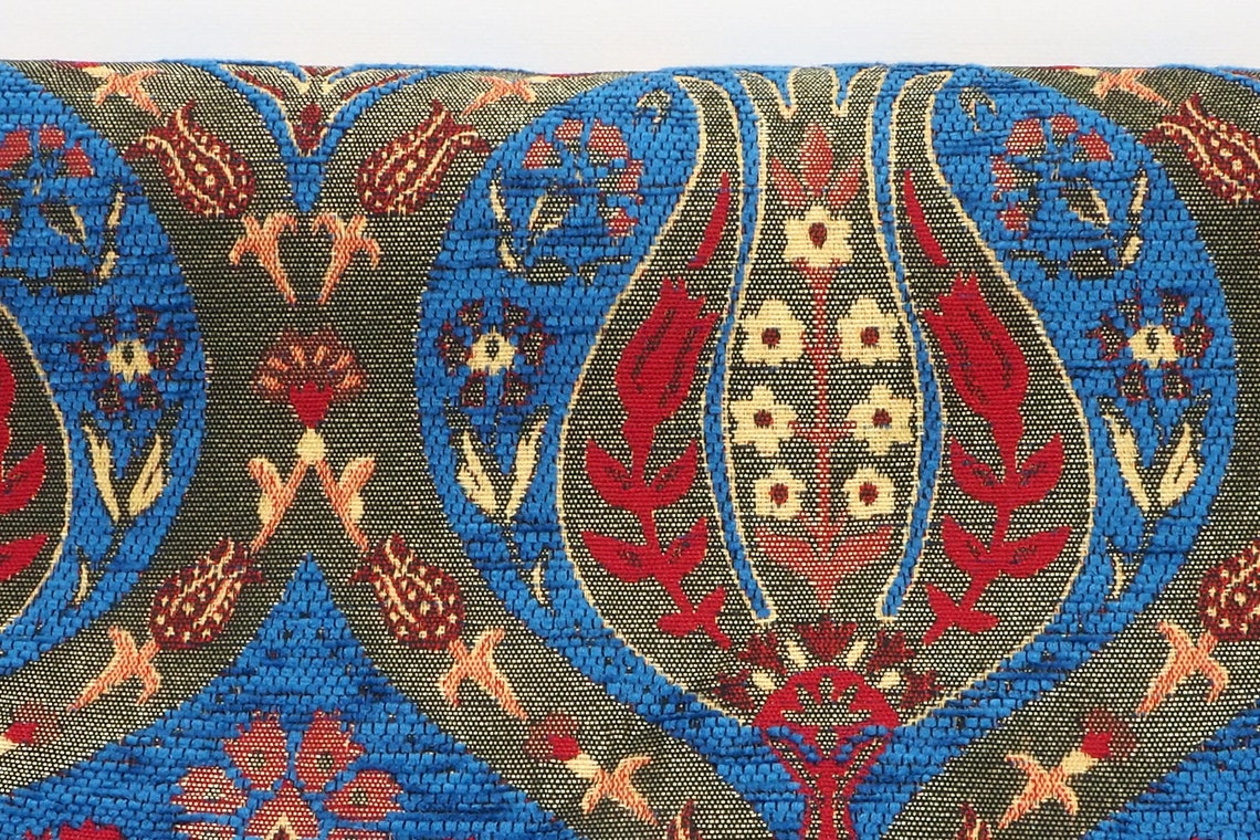 Upholstery Fabric Turkish Fabric by the Yards Turkish Navy | Etsy