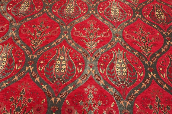 Upholstery Fabric Turkish Fabric by the Yards Turkish Red - Etsy