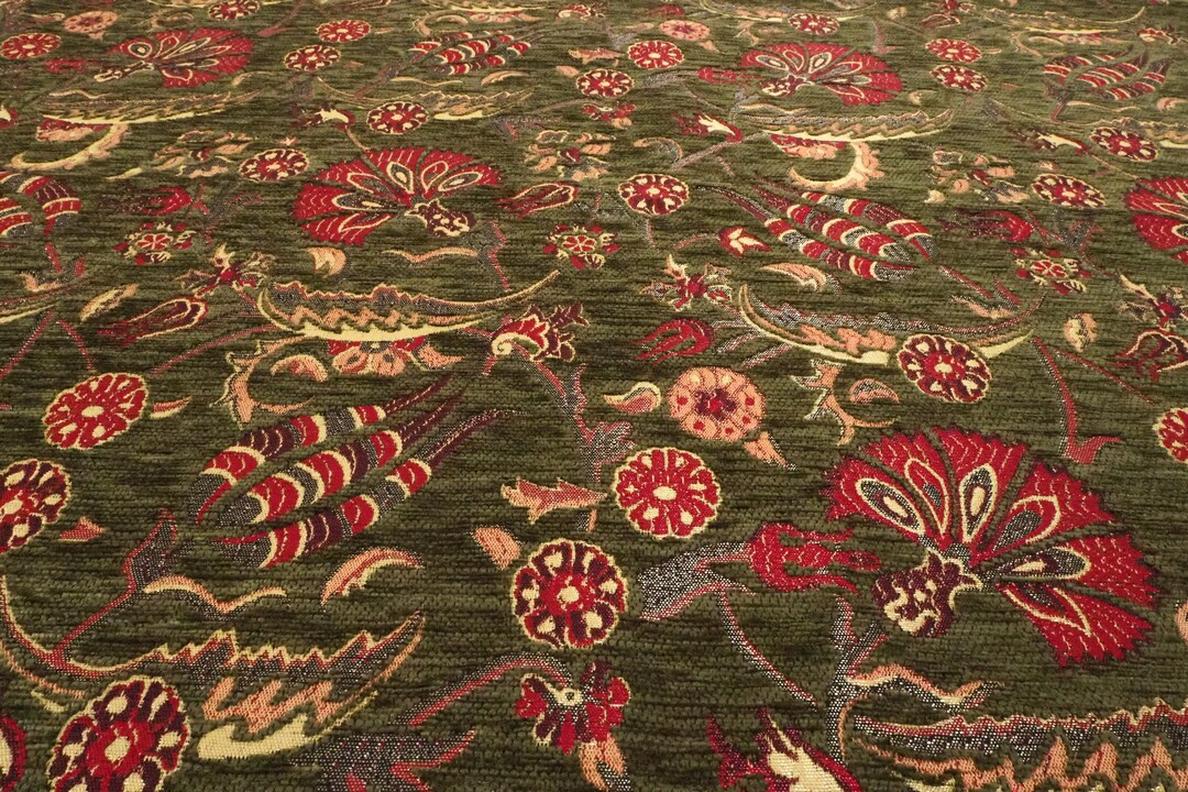 Upholstery Fabric,turkish Fabric by the Yards,turkish Moss Green ...