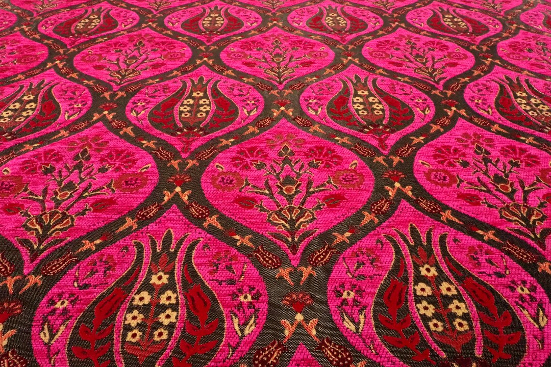 Upholstery Fabric, Turkish Fabric by the Yards, Turkish Pink Tulip ...