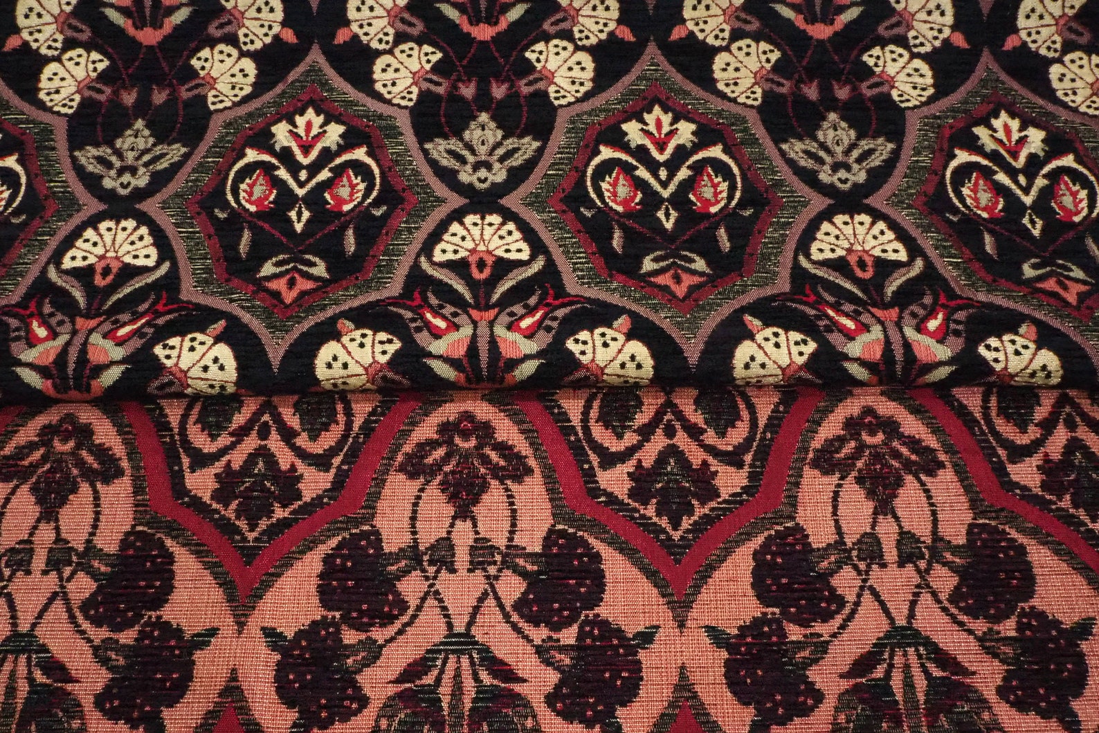 Upholstery Fabric, Turkish Fabric by the Yards, Turkish Black Carnation ...