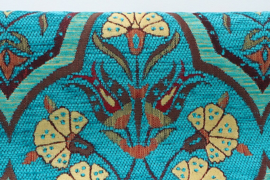 Upholstery Fabric Turkish Fabric by the Yards Turquoise Blue - Etsy