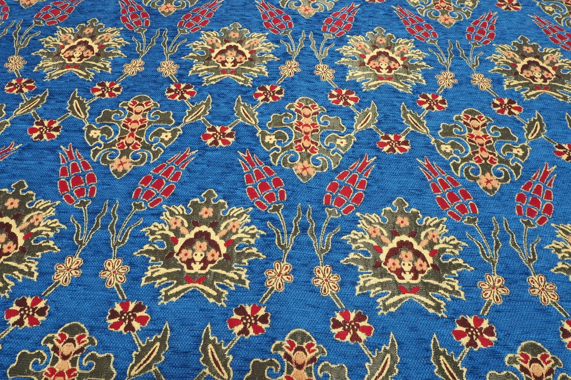 Upholstery Fabric Turkish Fabric by the Yards Turkish Navy - Etsy