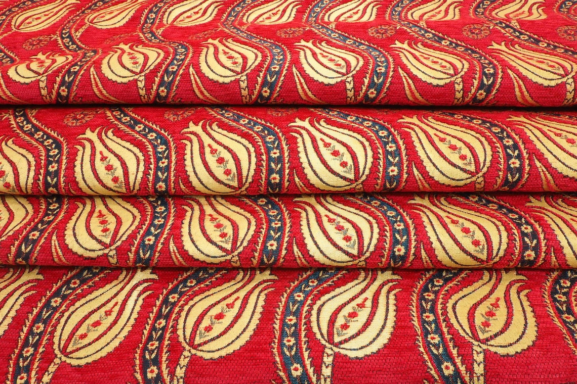 Upholstery Fabric Turkish Fabric by the Yards Turkish Red | Etsy