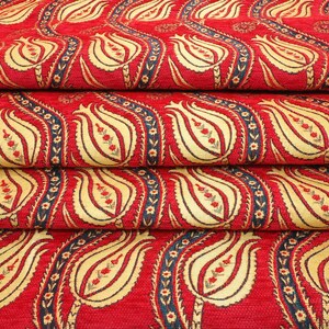 Upholstery Fabric, Turkish Fabric by the Yards, Turkish Red Tulip ...