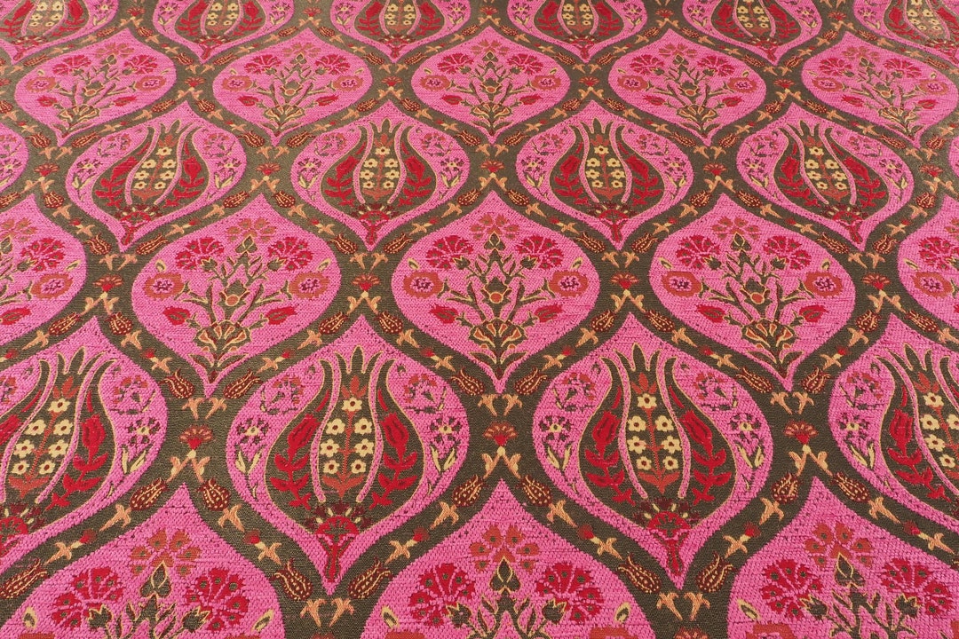 Upholstery Fabric, Turkish Fabric by the Yards, Turkish Pink Tulip ...