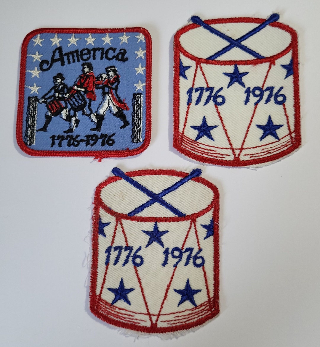 1976 USA CENTENNIAL Crest Sew on Patch Lot of 3 USA Military Patches ...