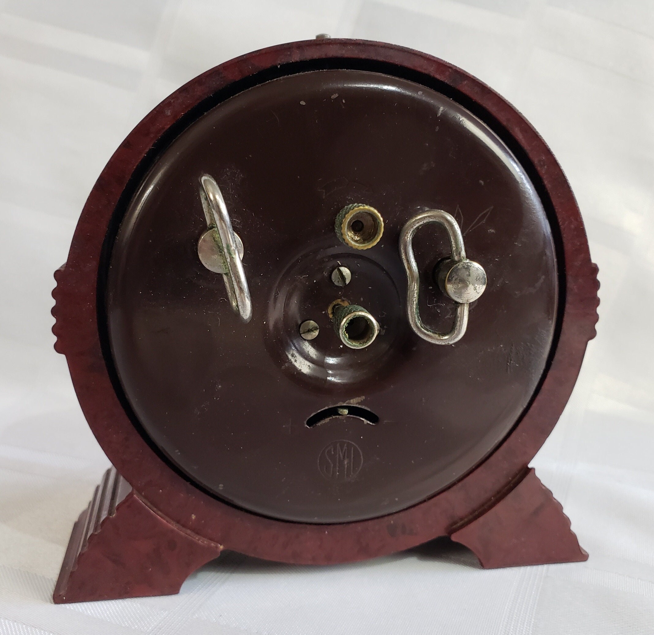 Antique Bakelite Alarm Clock Smi Windup Bedroom Display Vintage Analog ...