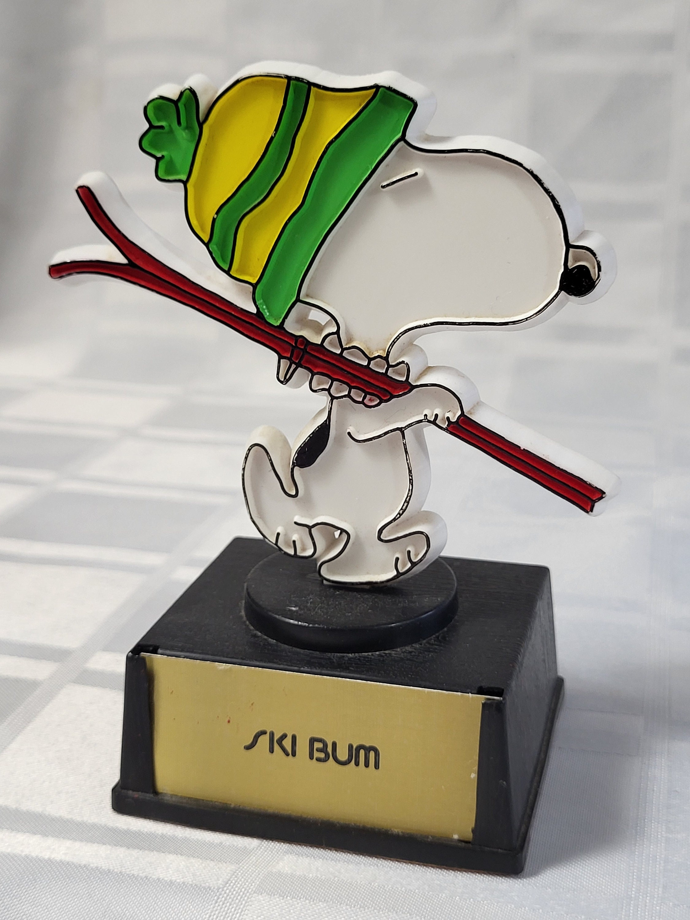 Snoopy Ski Bum Trophy Shelf Home Decor Peanuts Charlie Brown - Etsy