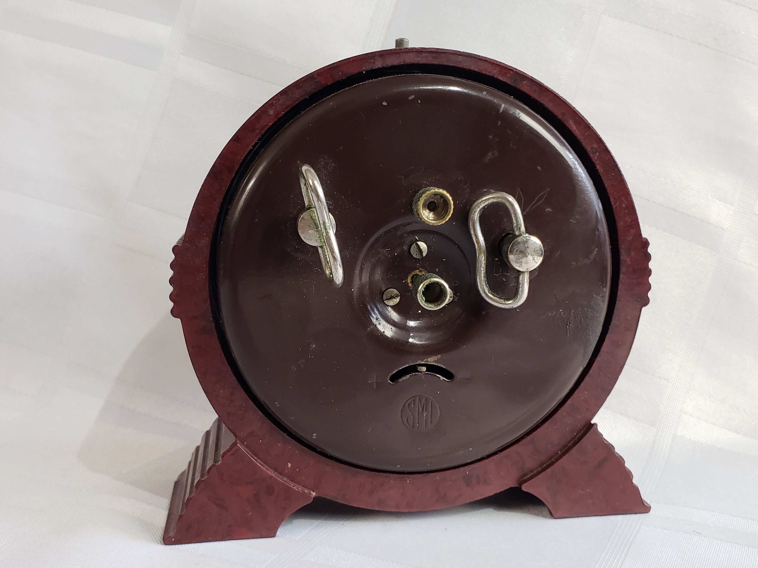 Antique Bakelite Alarm Clock Smi Windup Bedroom Display Vintage Analog ...