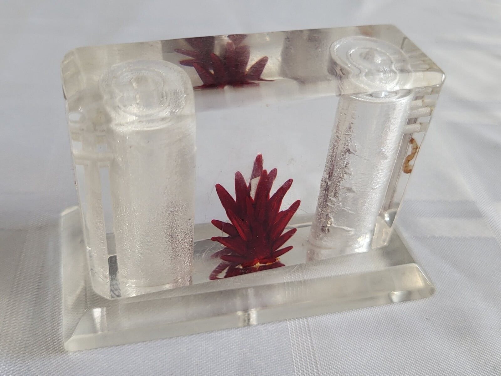 1940'S ART DECO LUCITE Salt and Pepper Shaker Clear See Thru Home ...