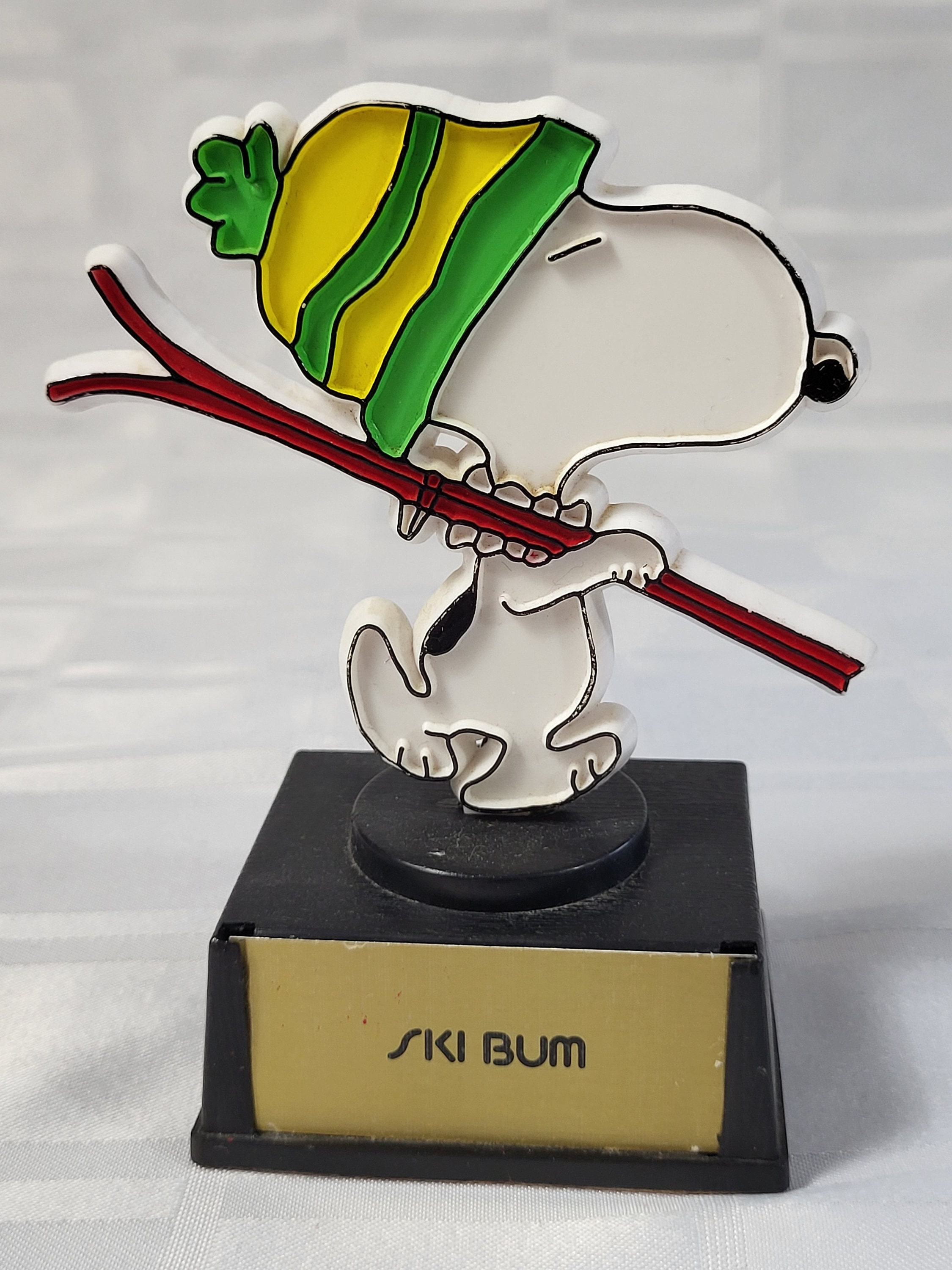 Snoopy Ski Bum Trophy Shelf Home Decor Peanuts Charlie Brown - Etsy