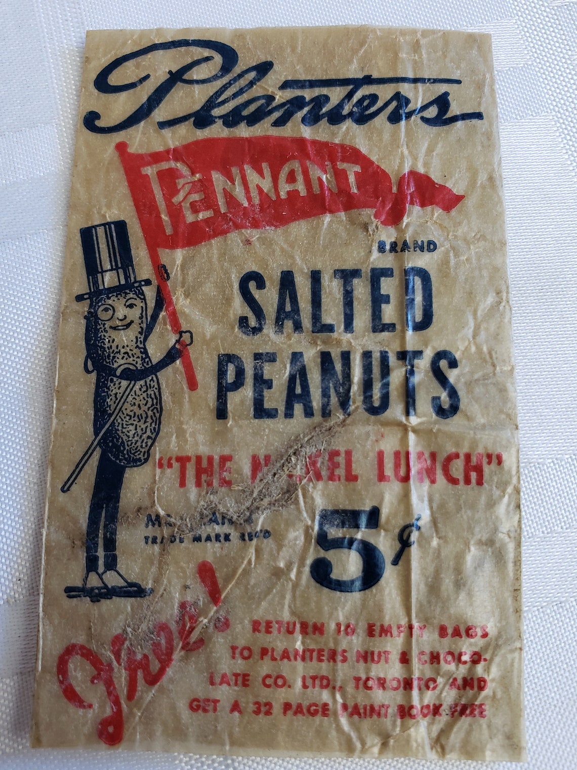 Planters Salted Peanuts MLB Baseball Package Original Antique ...