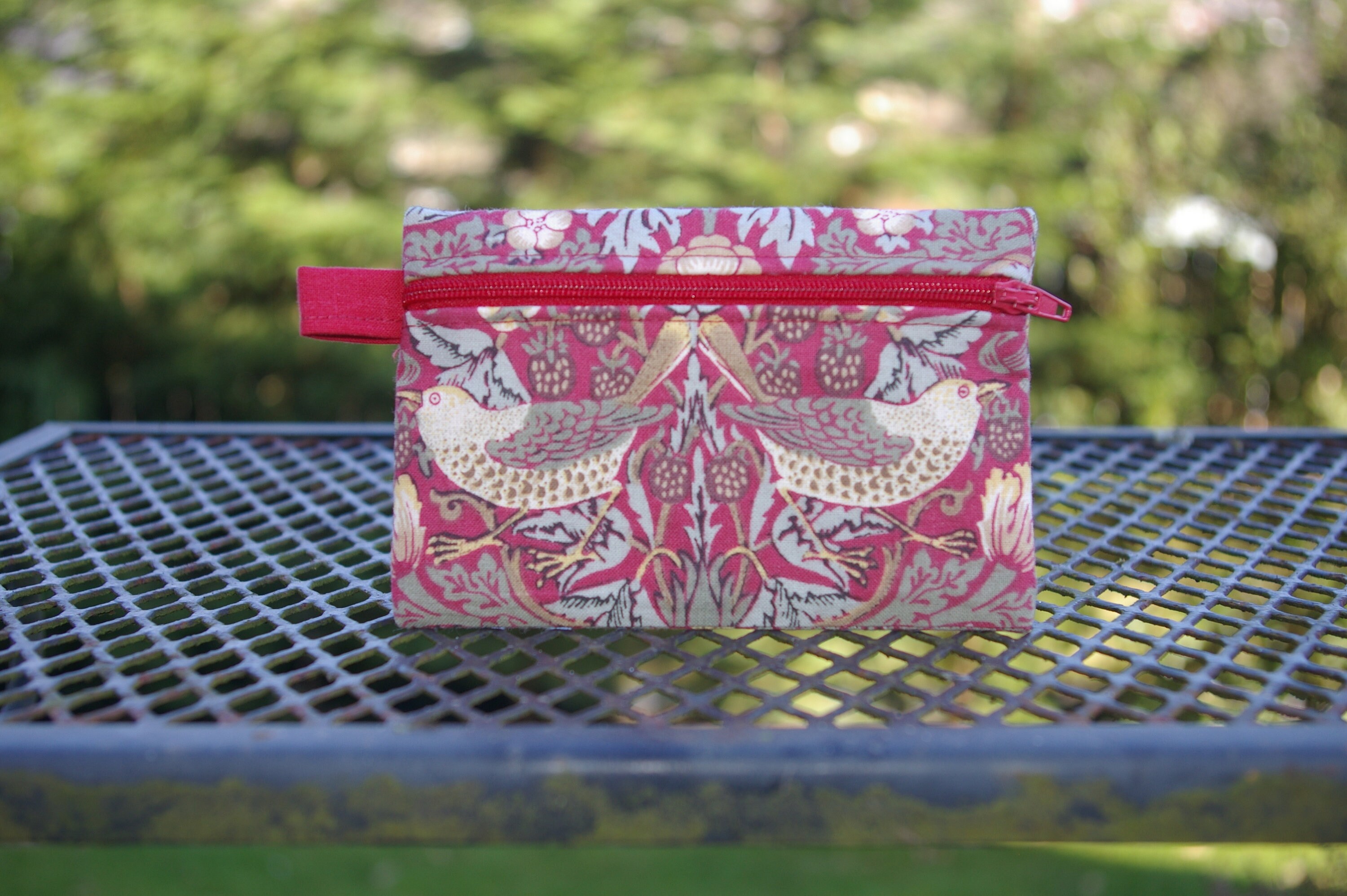 William Morris Strawberry Thief Fabric Purse - Red or Blue - Etsy UK