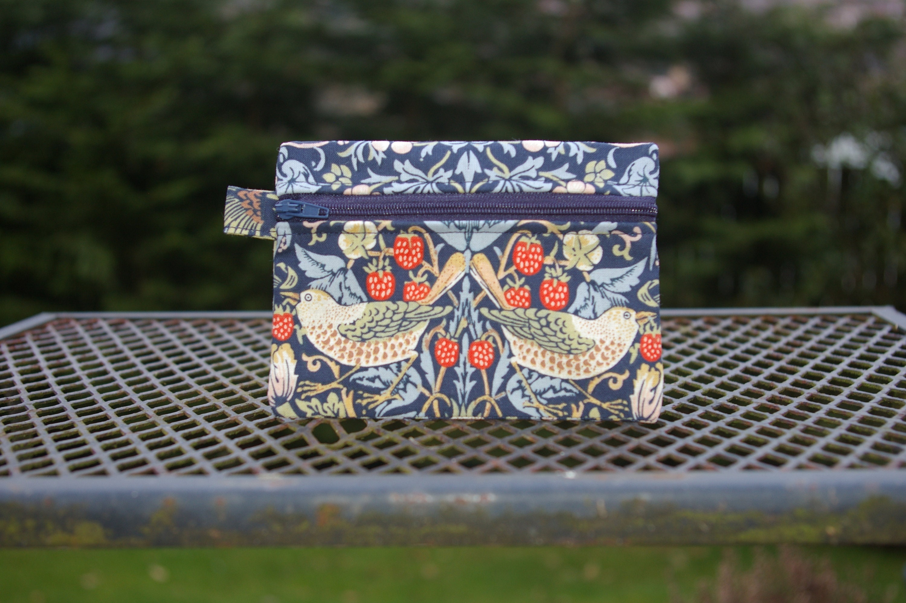 William Morris Strawberry Thief Fabric Purse Red, Blue or Green - Etsy