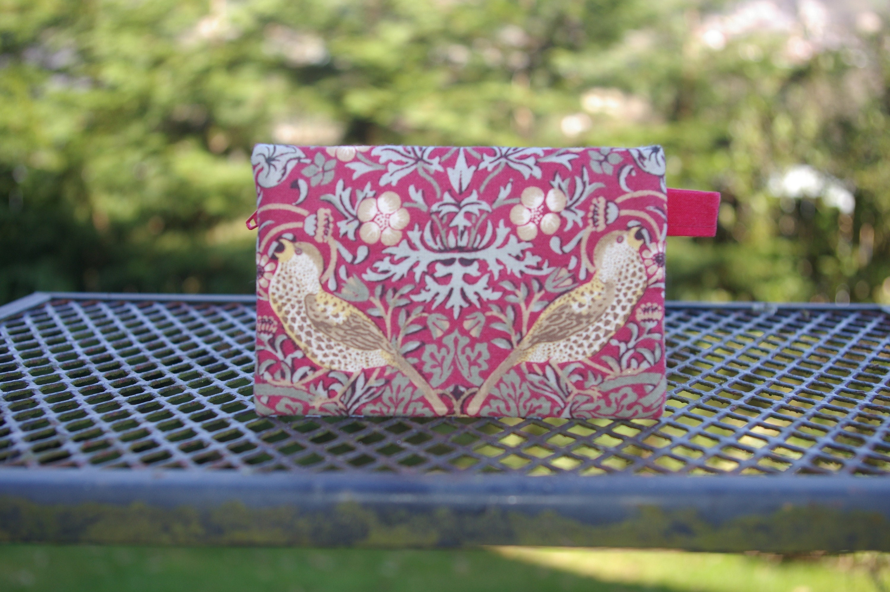 William Morris Strawberry Thief Fabric Purse - Red or Blue - Etsy UK