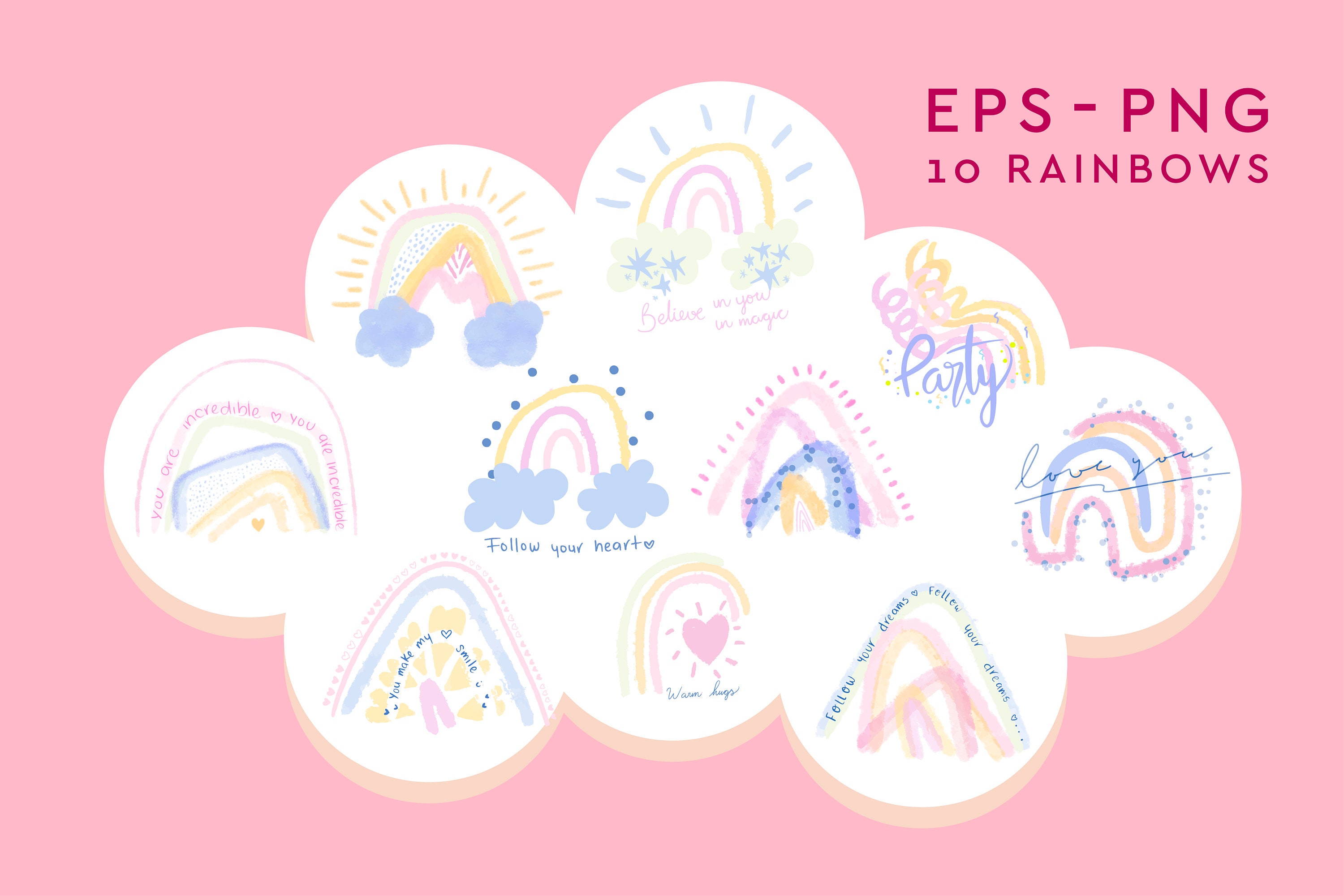 Rainbow Clipart Rainbow Clipart Rainbow Baby Rainbow Design Kit ...