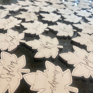 Thanksgiving Table Decor, Leaf Name Cards, Table Place Settings ...