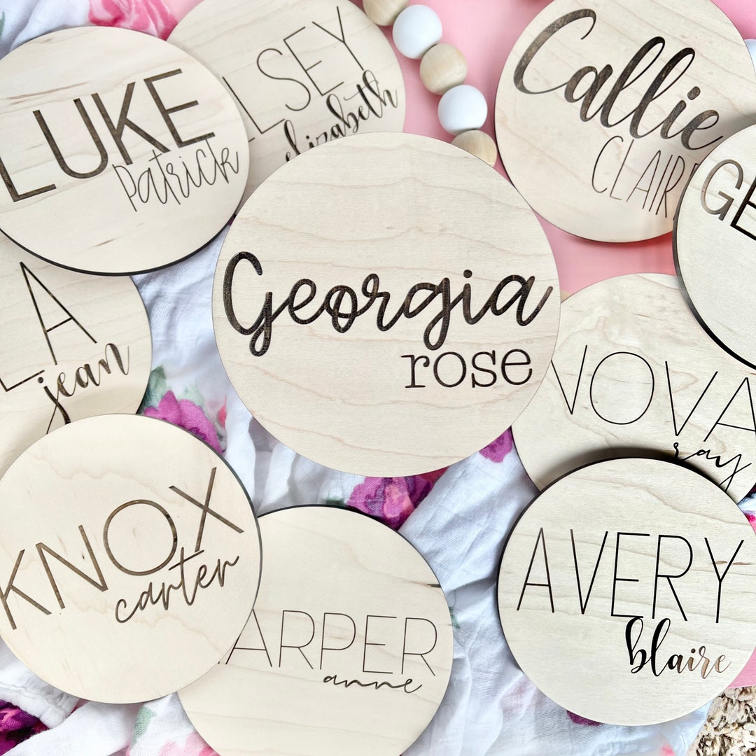 Personalized Baby Name Disk| New Baby| New Mom| Fresh 48| Photo Prop ...