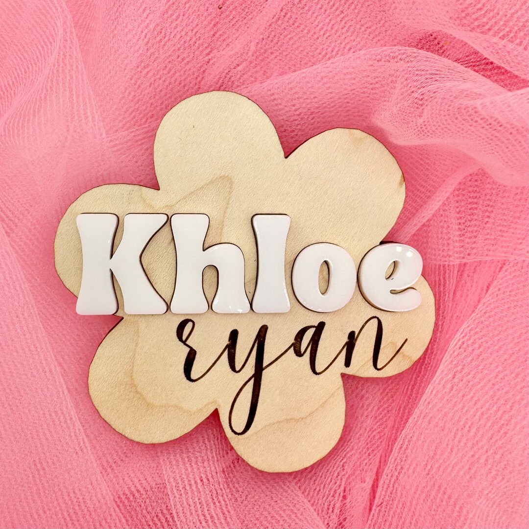 Personalized Baby Name Disk-laser-engraved Wooden Plaque for New Baby's ...