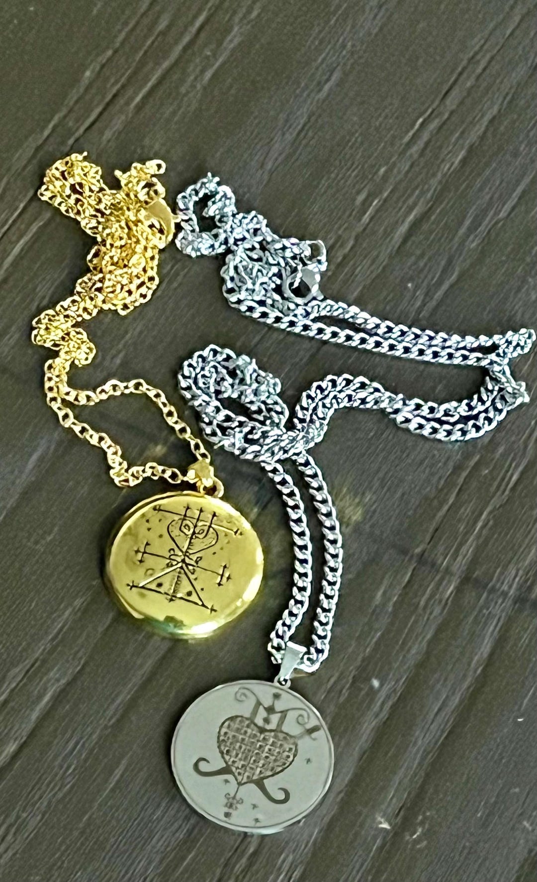 Erzulie Dantor Veve Necklace | Erzulie Freda Veve Necklace | Goddess ...