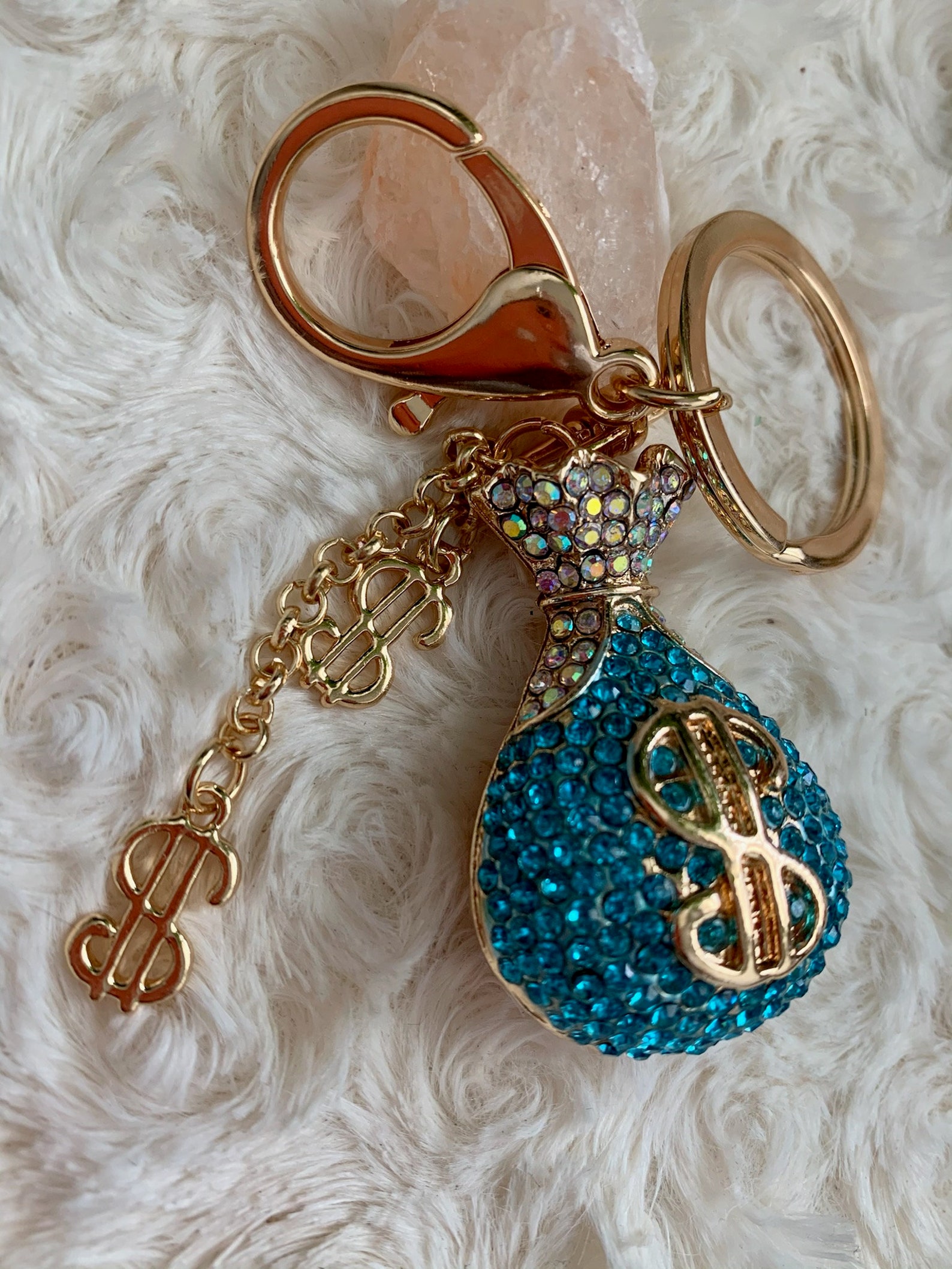Money Bag Rhinestone Key chain Bling Looking like a Bag of | Etsy