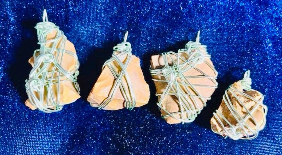 Yellow Chestnut Jasper Pendant: Wire Wrapped Stone - Etsy