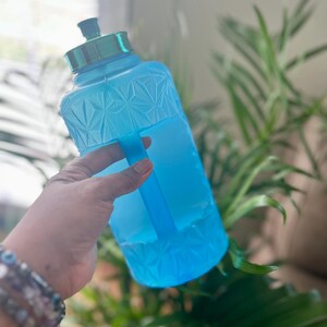 Blue Geo Design Water Bottle | 60.87oz - Etsy