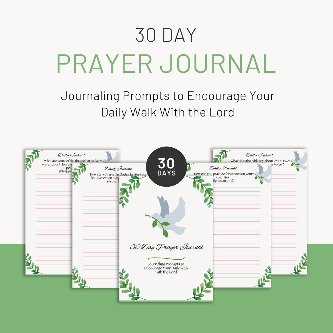 30 Day Prayer Journal | Encouraging Journaling Prompts - Etsy